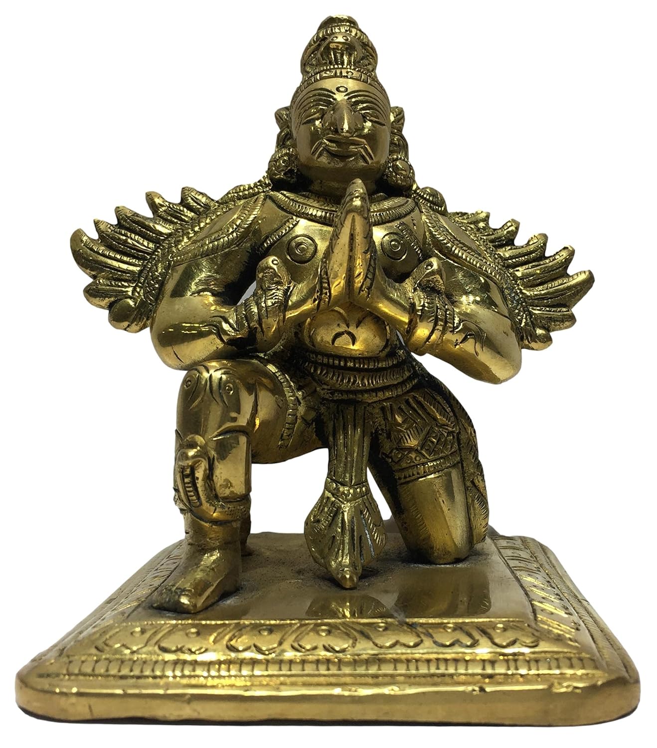 Buy Kneeling Garudan On A Square Base Brass 5 Inches Statue Online at ...