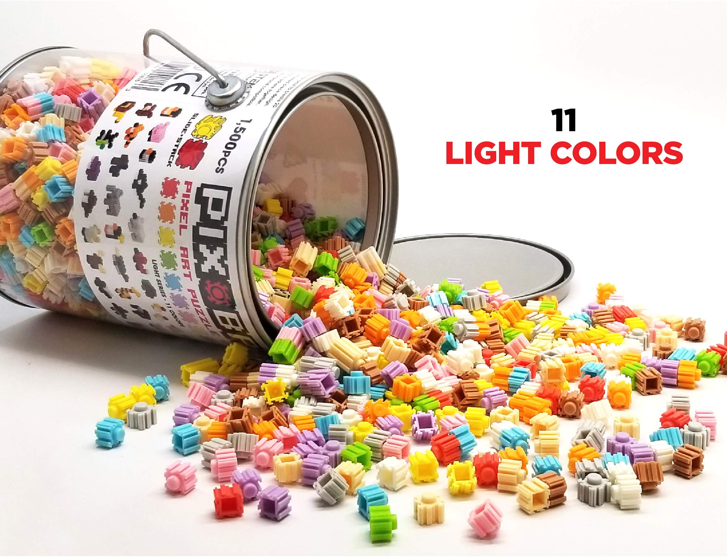 Mua Pixel Art Puzzle Bricks Bucket - 1,500 Piece Pixel Art Kit with 11 Colors, Light Palette ...