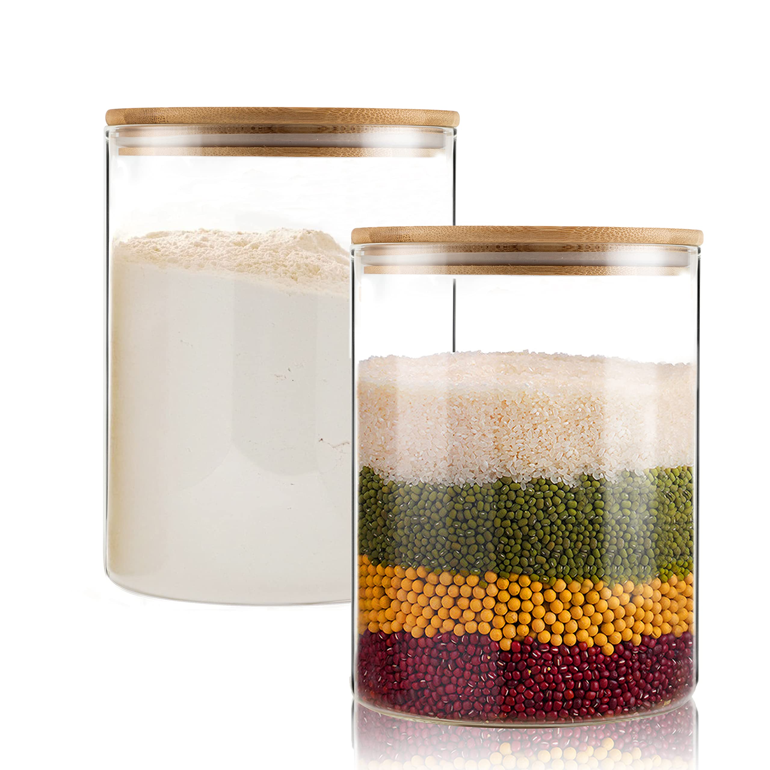Food Storage Jars,2pack-105 Ounces3100ML -Stackable Glass Storage ...