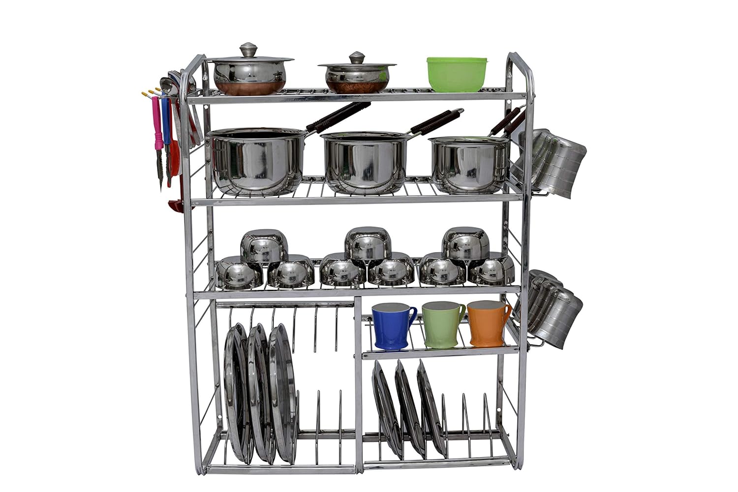LOGENTA Stainless Steel Bartan Stand Utensils Organiser Kitchen Use 31 logenta-stainless-steel-bartan-stand-utensils-organiser-kitchen-use-31