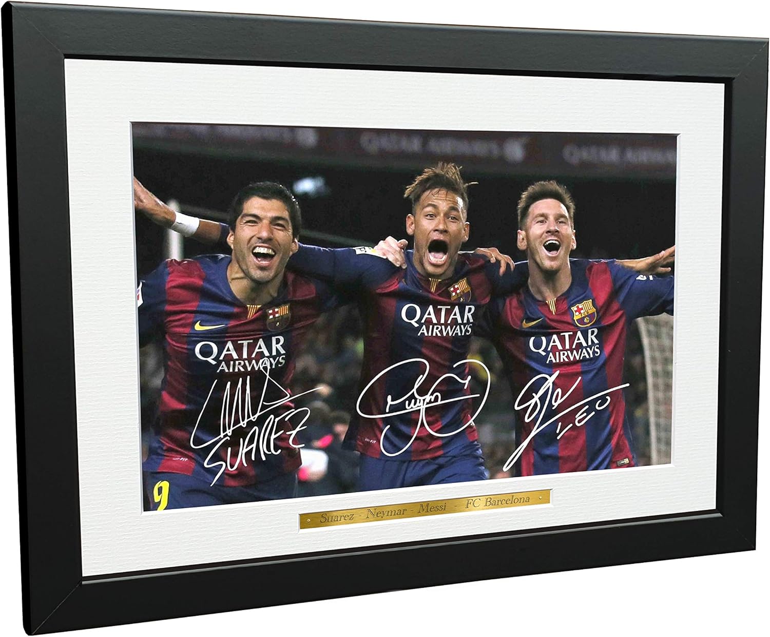 Amazon.com: Signed 12x8 Black Soccer Lional Messi Neymar Jr Luis Suarez ...