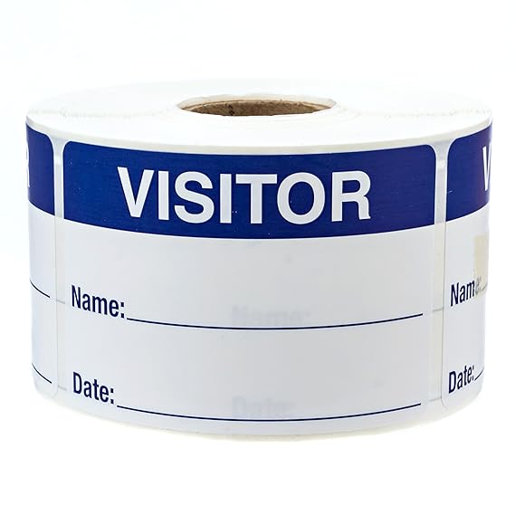 500 Visitor Pass/Identification Labels Stickers/Easy to Write On ...