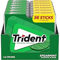 Amazon.com: Trident Spearmint Sugar Free Gum, 12 Pocket Packs of 28 ...