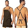 Under NY Sky Cargo Green Apron – Cross-Back with Leather Straps, Heavy ...