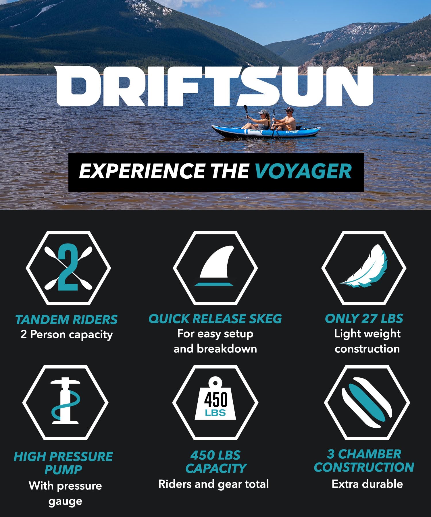 Mua Driftsun Voyager Inflatable Kayak 2 Person Tandem, Foldable Kayaks ...