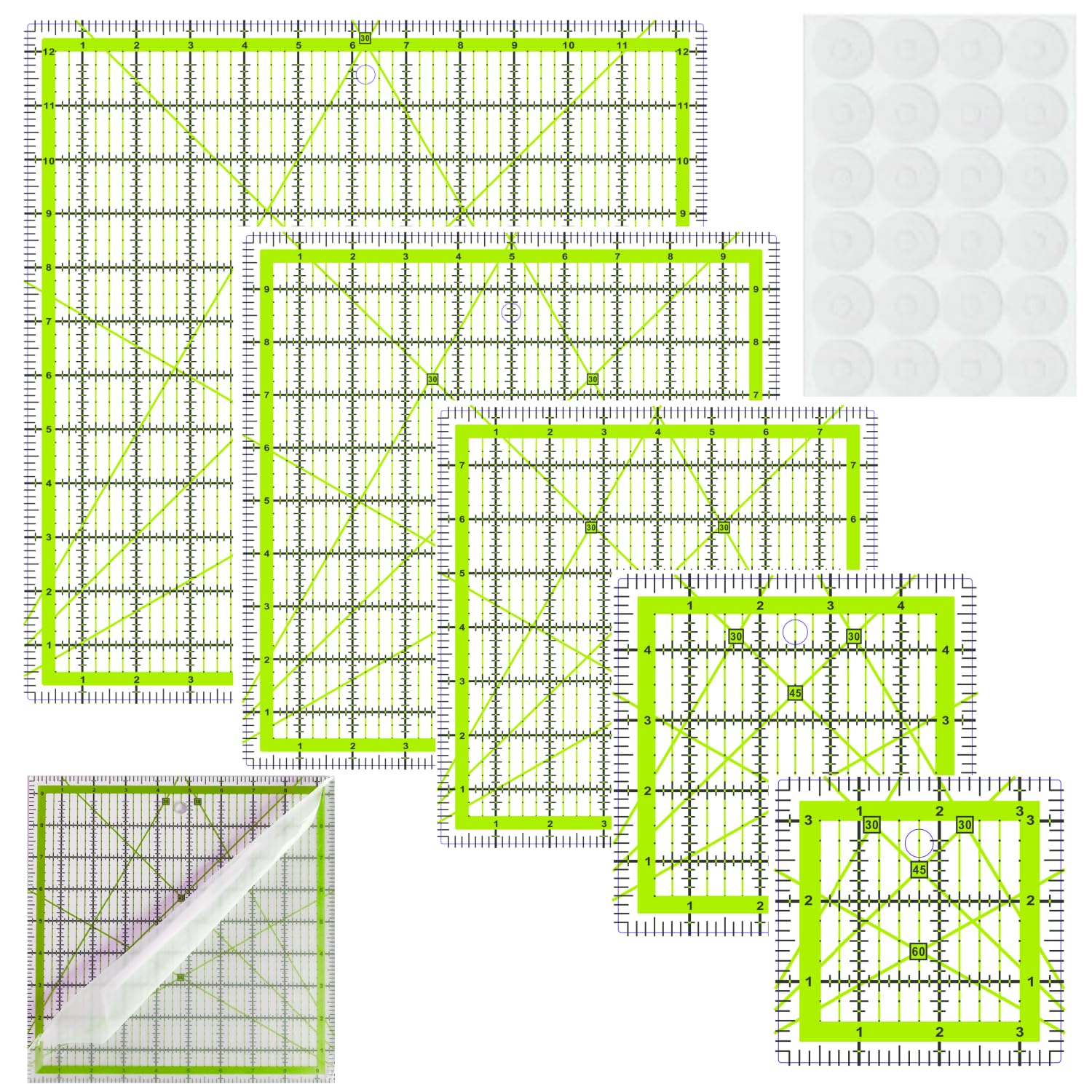 Quilting Rulers,5 Quilting Ruler Quilting Square Ruler Templates(3.5",5 ...
