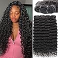 Amazon.com : Human Hair Bundles 20 22 24 26 Inch Deep Wave Bundles ...
