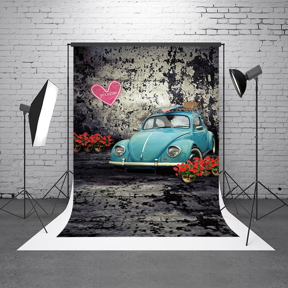 Amazon.com : HMTfoto 5X7ft (150cmX220cm) Retro Car Street Photography ...