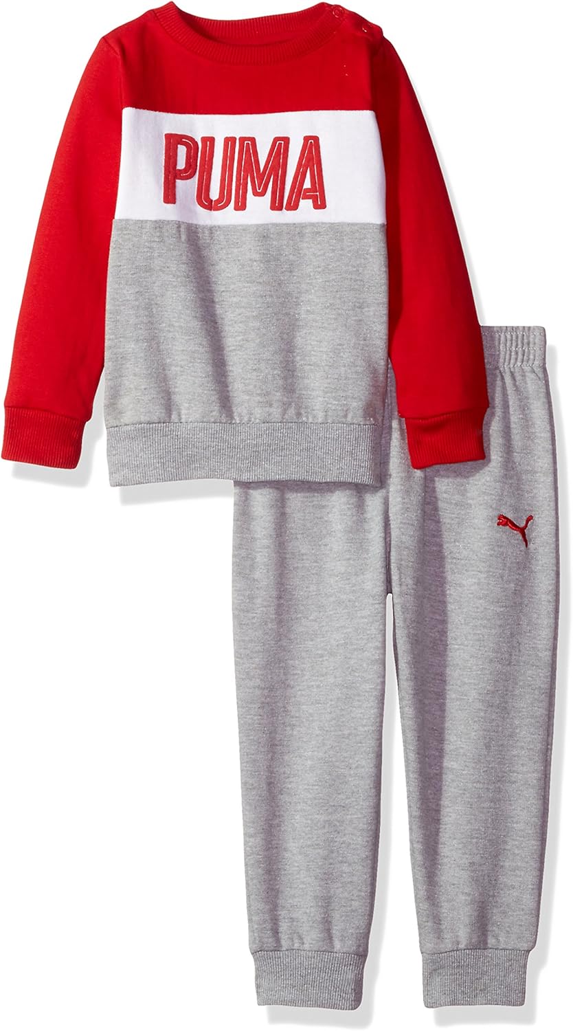 Amazon.com: PUMA Baby Boys' Two Piece Fleece Set, Light Heather Grey, 0 ...