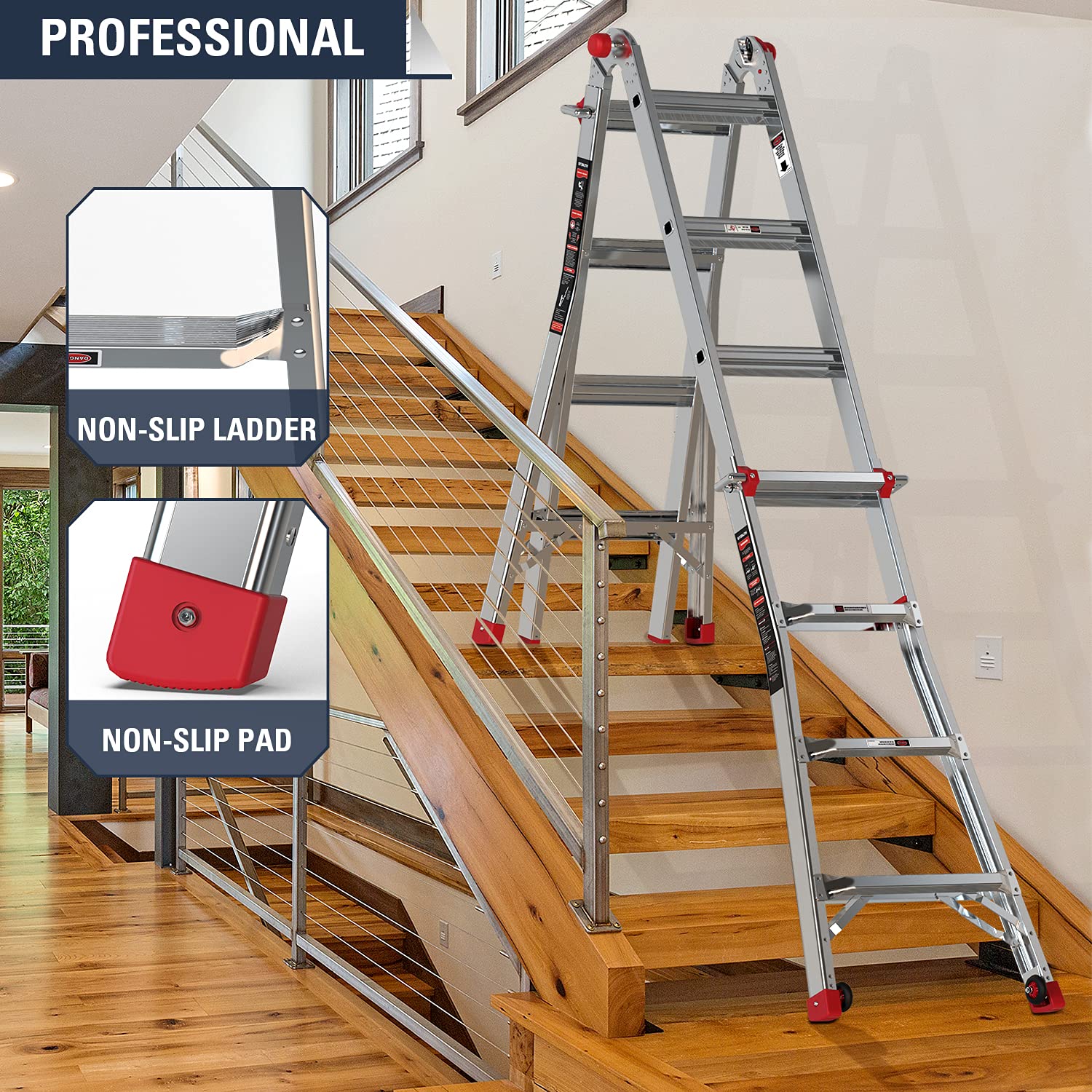 Mua Stealth Multifunction Telescoping Ladder, Aluminum Extension Ladder ...