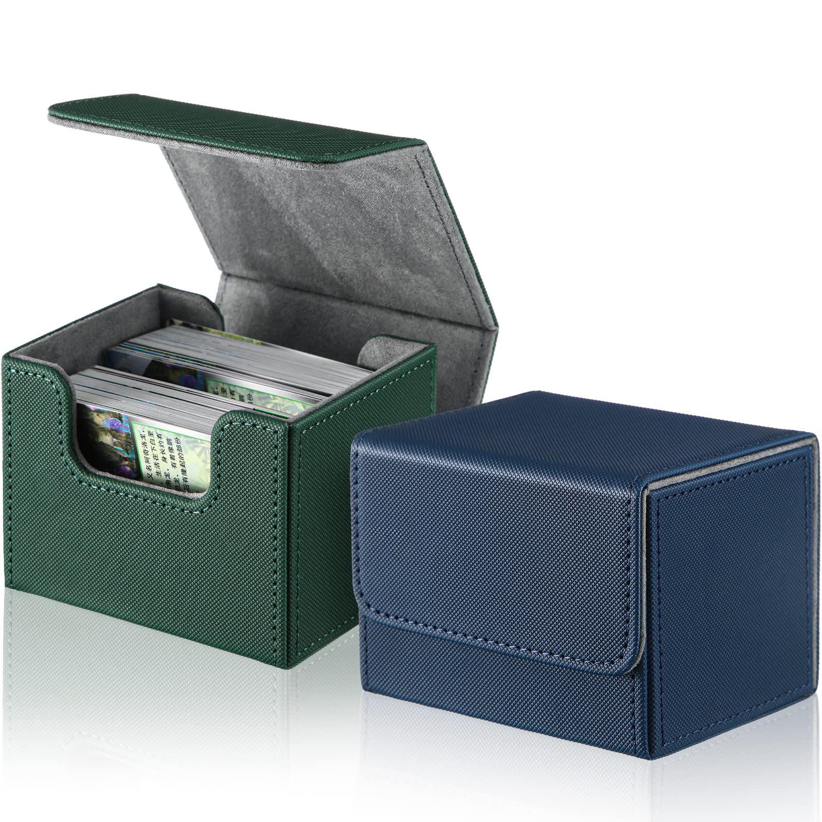 Mua 2 Boxes Leather Deck Card Boxes Large Size Fit 100 Plus Sleeved ...