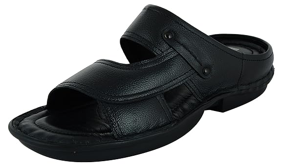 royal king Men's Black Leather Outdoor Sandals - 10 UK: Buy Online at ...