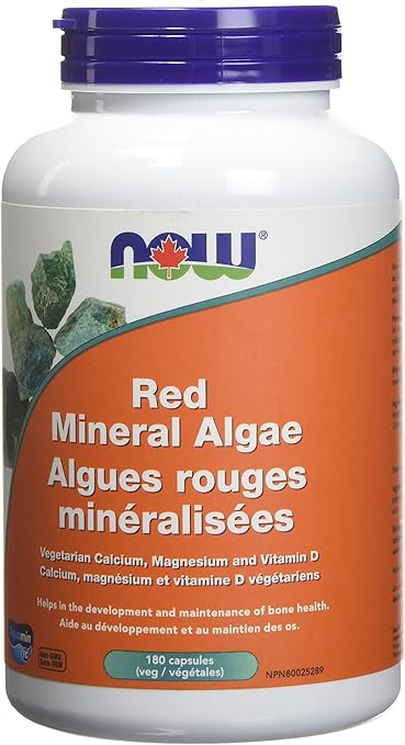 NOW Red Mineral Algae Veg Capsules, 180 Count: Amazon.ca: Health ...