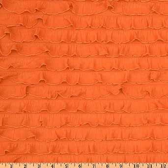 Amazon.com: Stretch Ruffle Knit Orange Fabric By The Yard