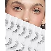 Amazon.com: Natural Lashes Natural Eyelashes Natural Look Wispy Lashes Mink Lashes False ...