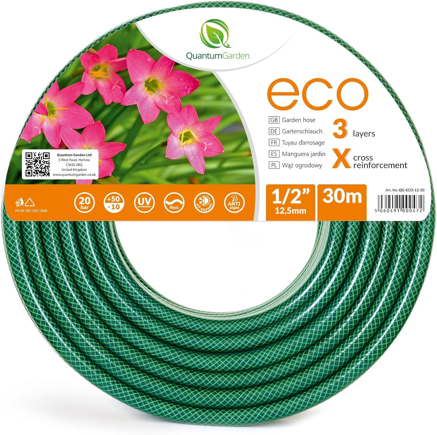 Quantum Garden Reinforced ECO Hose, Green: Amazon.co.uk: Garden & Outdoors