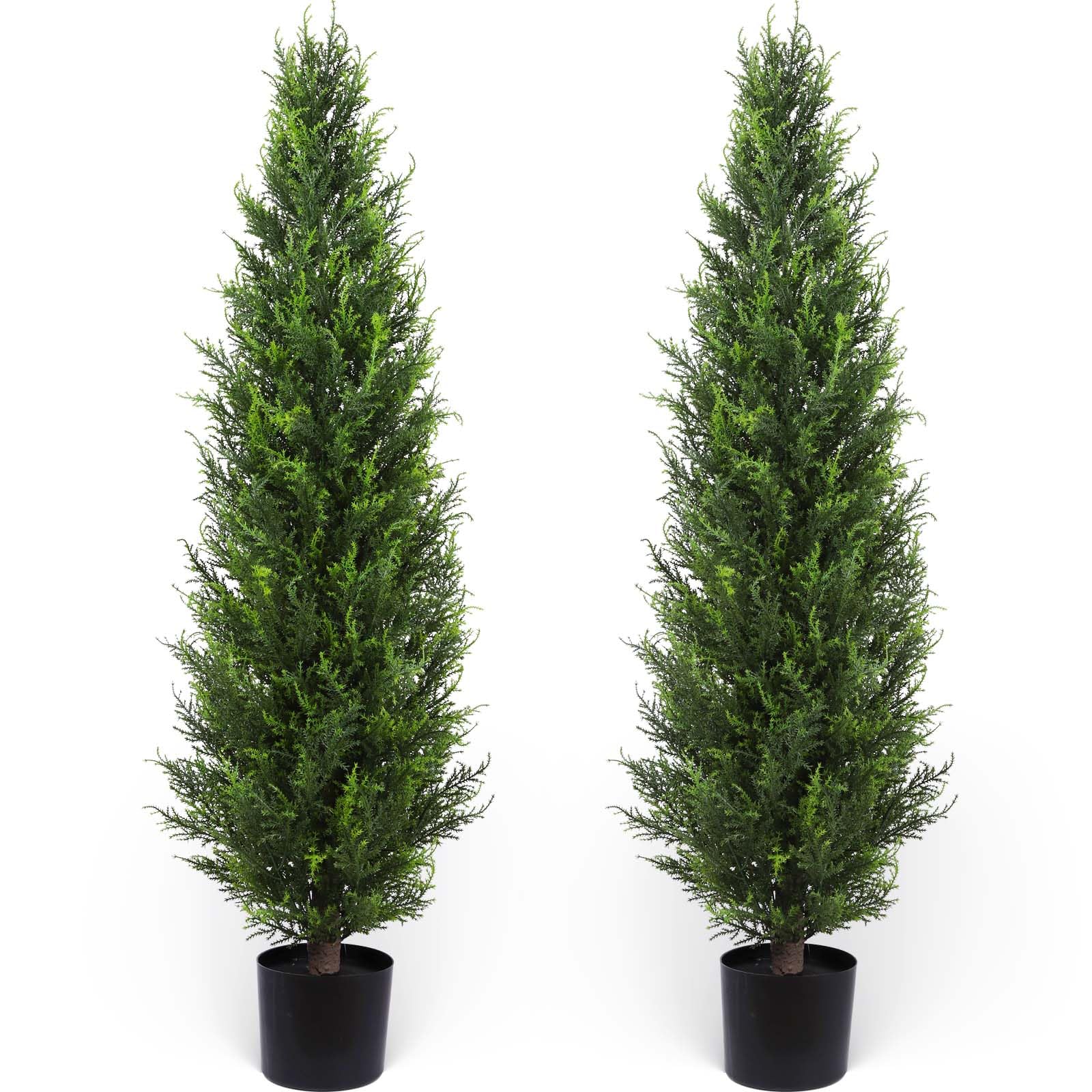 Artificial Cedar Topiary Trees 4ft Fake Cypress Trees Faux Cedar ...