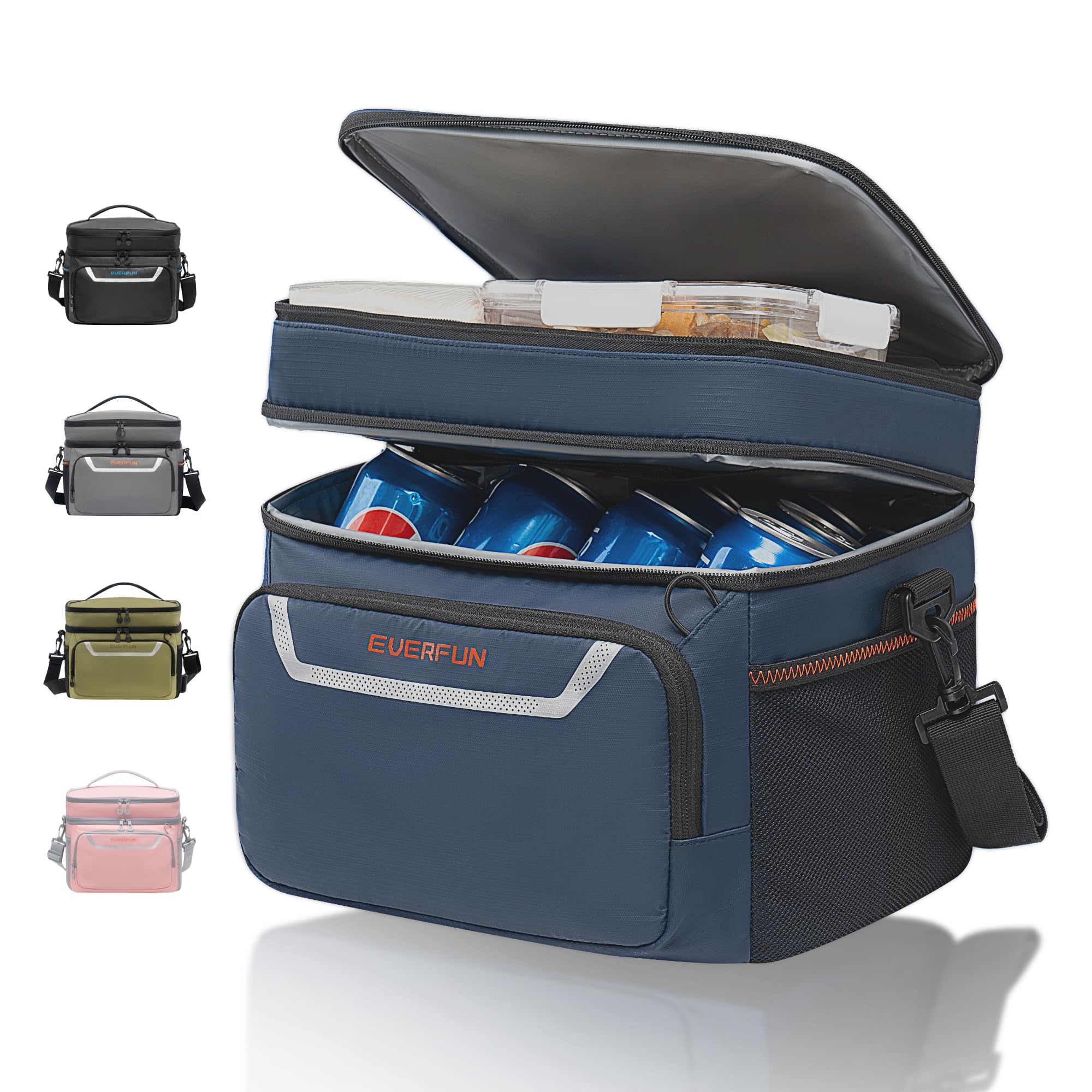 EVERFUN Small Lunch Box Insulated Cooler Bag Mini Cooler 24 Can Soft ...