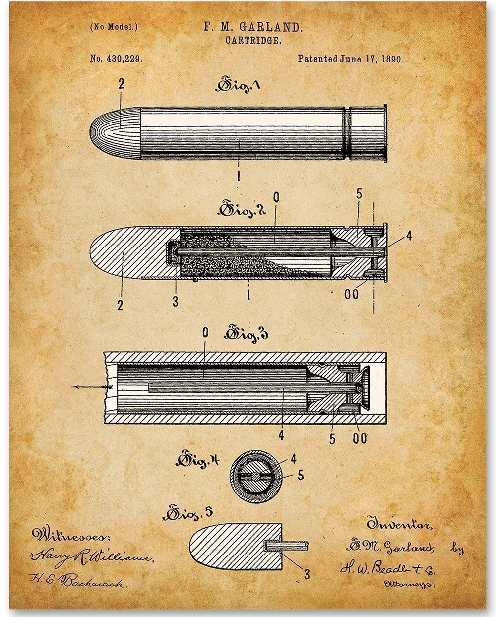 Amazon.com: Bullet - 11x14 Unframed Patent Print - Makes a Great Gift ...