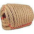 Manila Rope1-1/4in x 50ft,Natural Hemp Thick Rope,Large Decorative ...