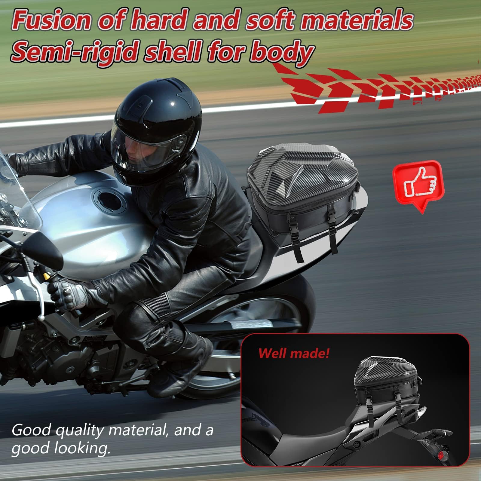 Mua SUNPIE Motorcycle Tail Bag,Waterproof Motorcycle Backpack Helmet ...