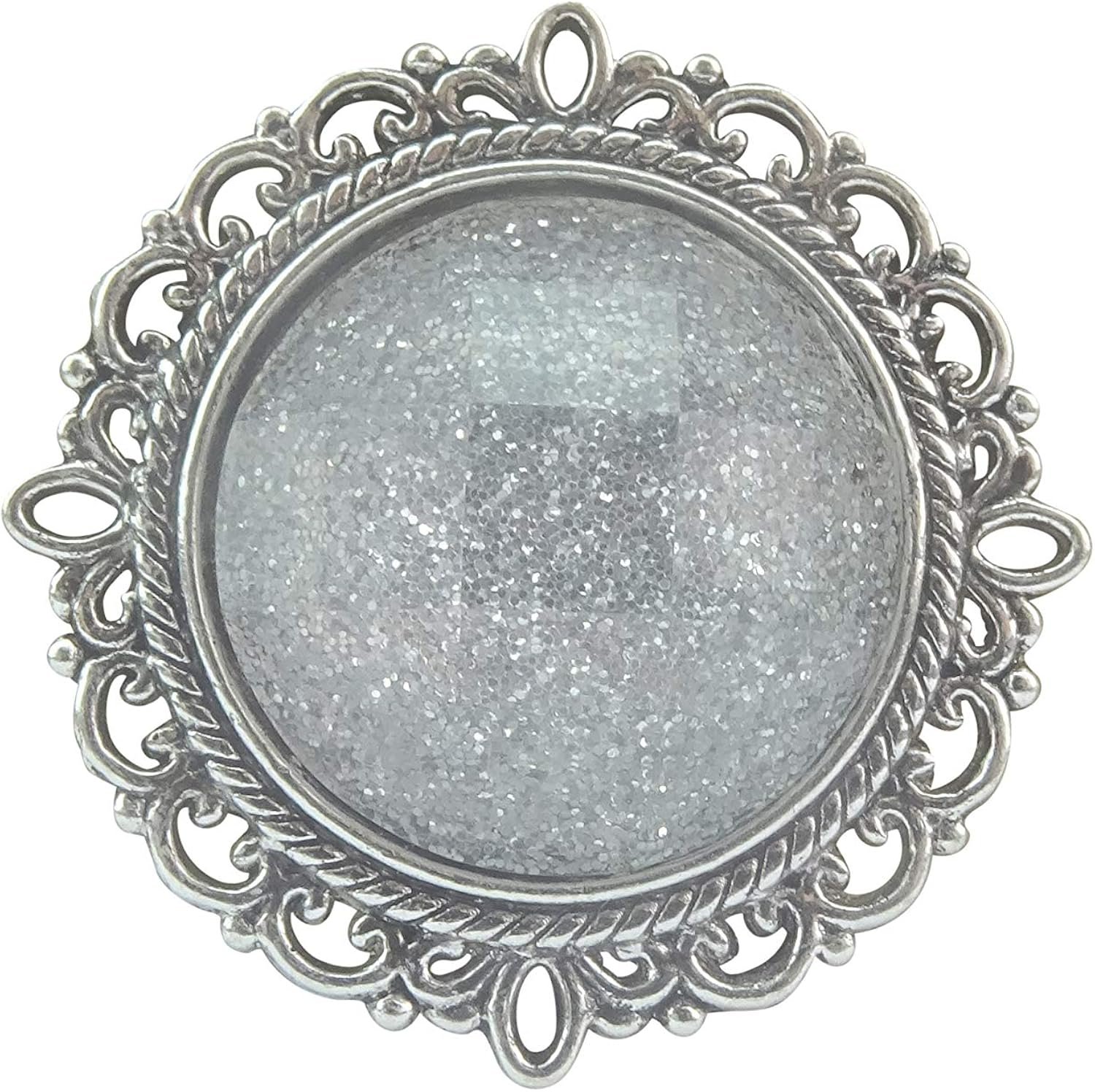 Magnetbrosche, Clip, Schmuckanhänger aus Edelstahl mit Verzierung, 20mm ...