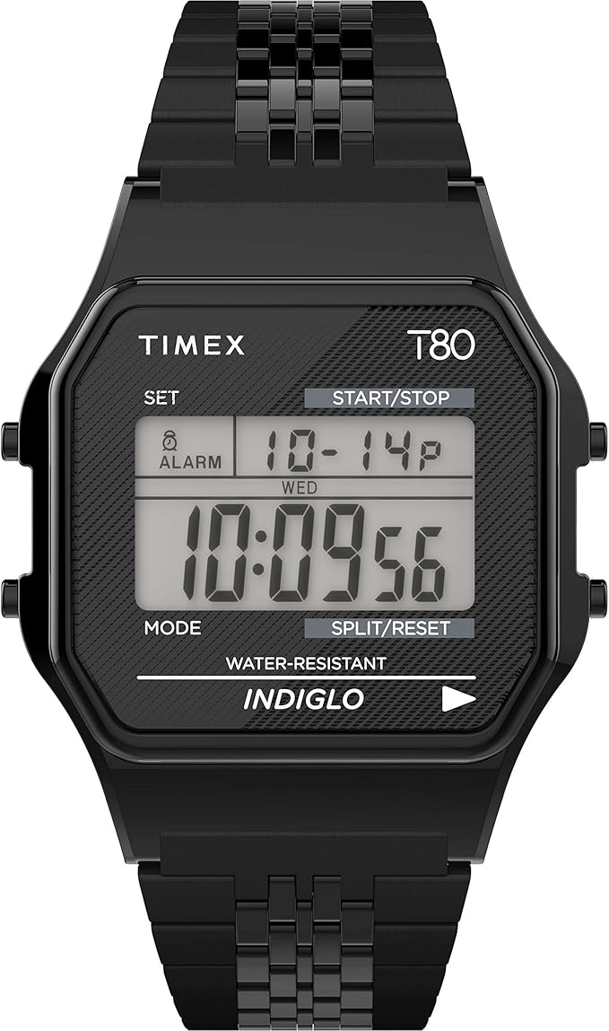 Timex T80 34mm Watch – Black with Stainless Steel Bracelet: Amazon.ca ...