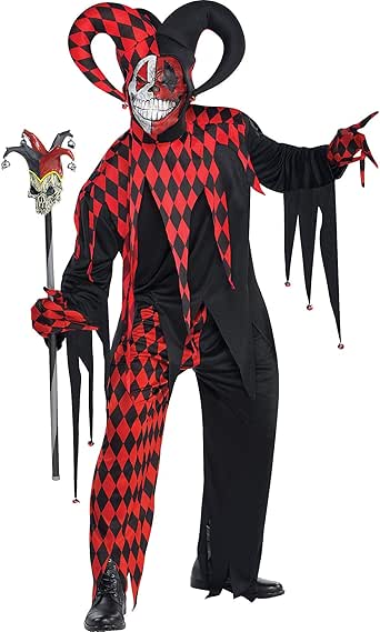Amazon.com: Suit Yourself Krazed Jester Costume for Adults, Standard ...