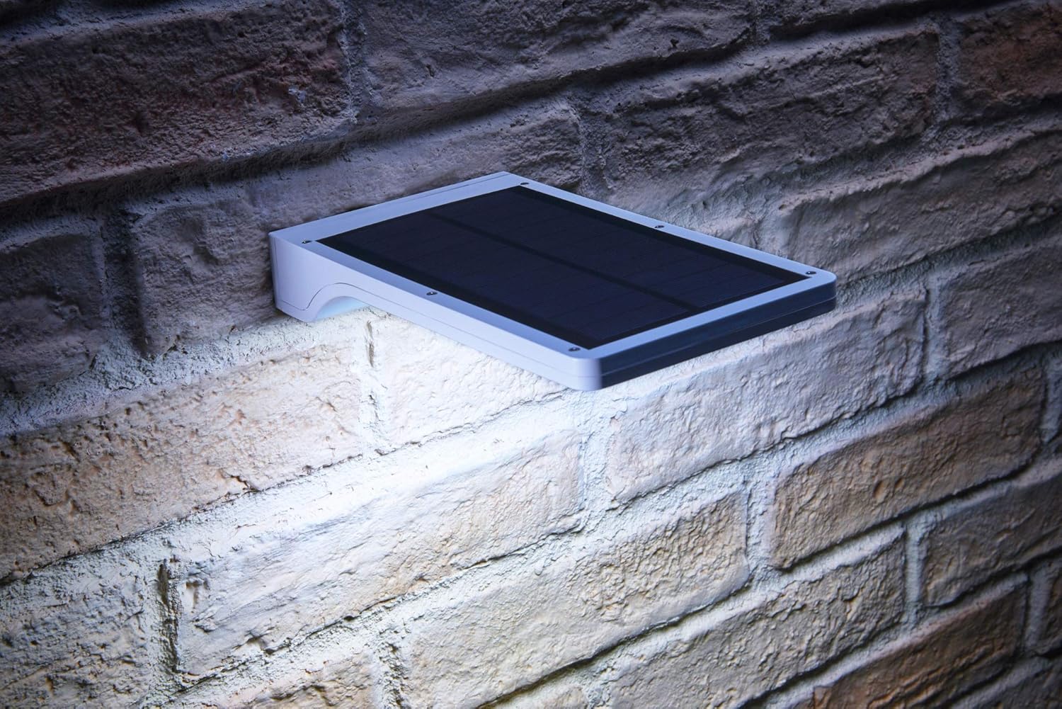 Auraglow 36 LED Solar Powered Outdoor Wall Panel Light with Daylight ...