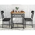 Amazon.com - Lamerge 3-Piece Wooden Table and Chairs Set, Kitchen Table ...