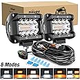 Amazon.com: Nilight 12Inch 300W LED Light Bar Spot Flood Amber White Strobe 6 Modes with Memory ...