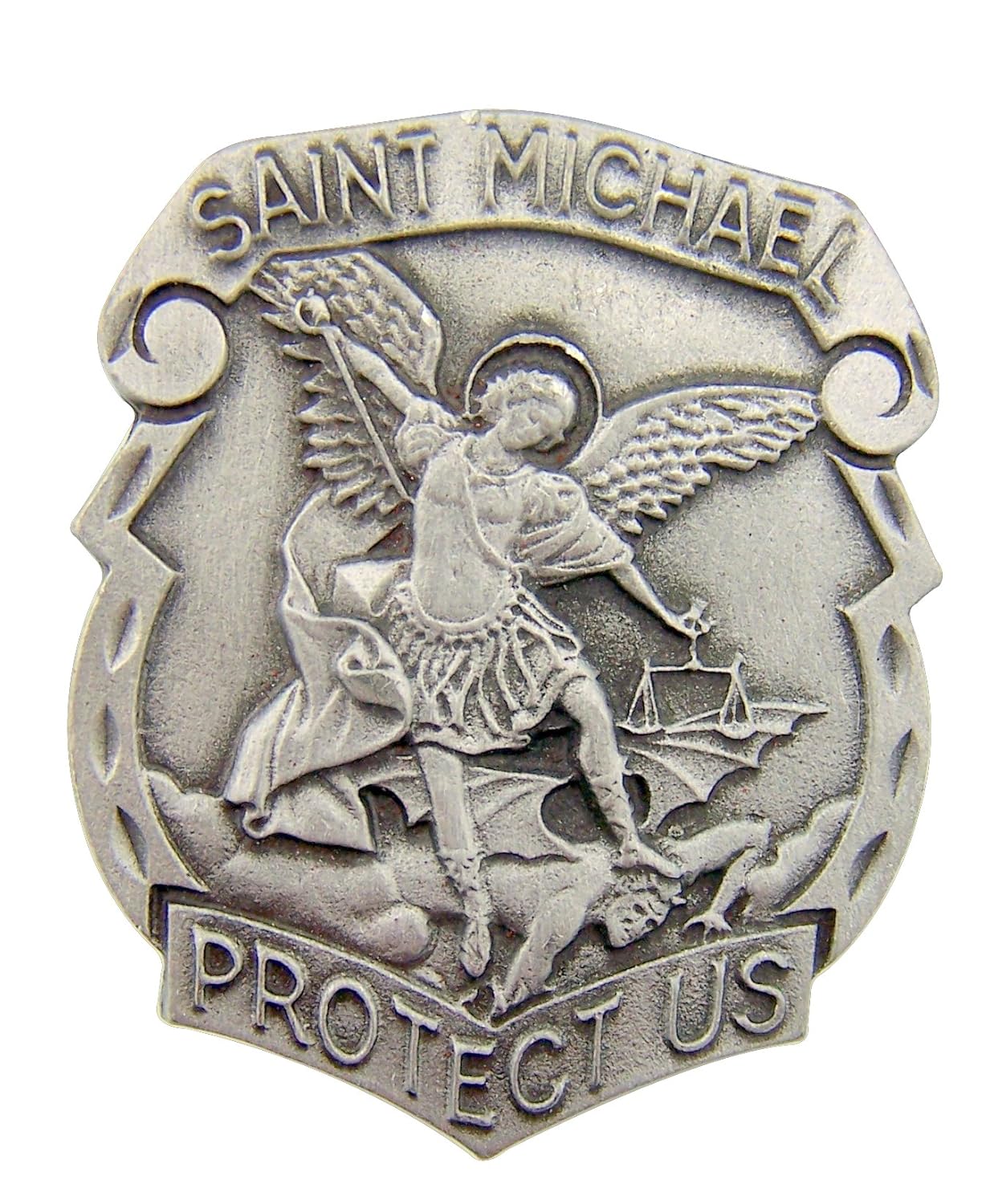 Amazon.com: Catholic Gift Archangel Saint St Michael Police Badge ...