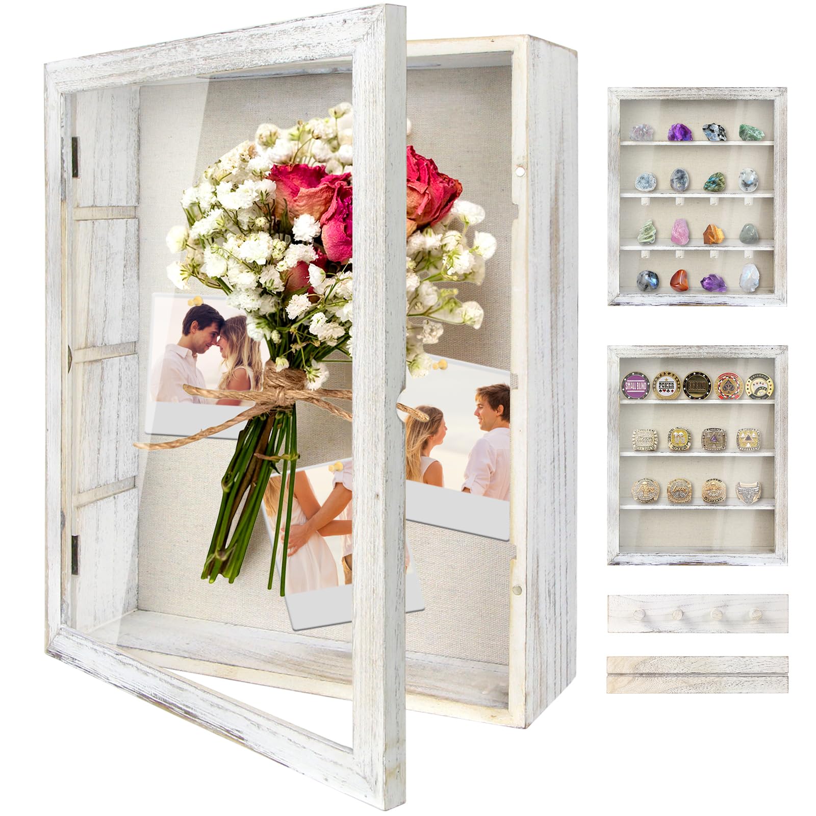 YEPOTUE Shadow Box Display Case 11x14, Deep Shadow Box Picture Frame ...