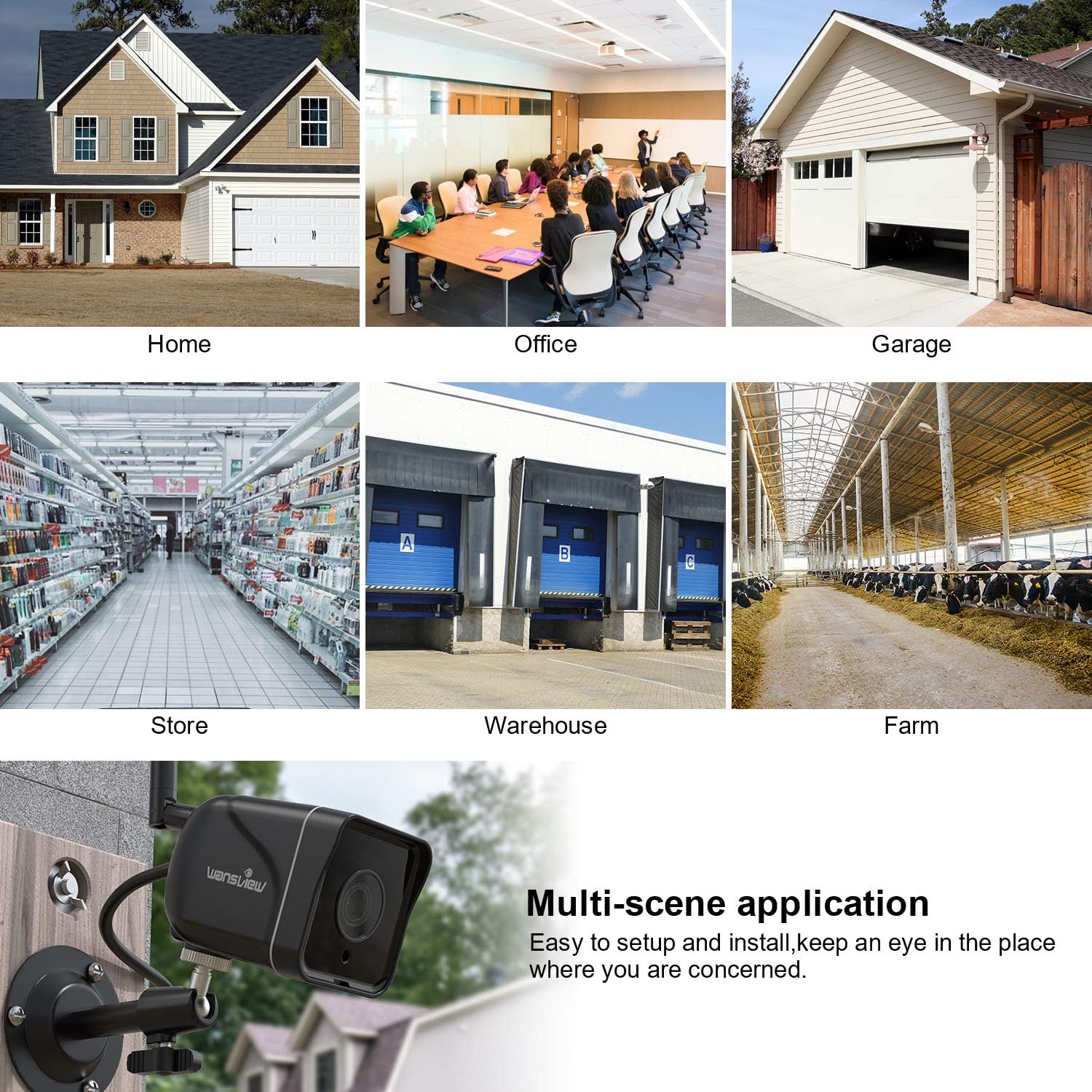 Wansview Security Camera 1080P IP66 Waterproof Outdoor WiFi Home ...