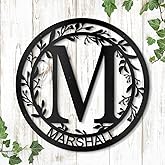 Amazon.com: Custom Metal Signs | Metal Name Sign | Metal Wall Art | Split Letter Monogram Wall ...