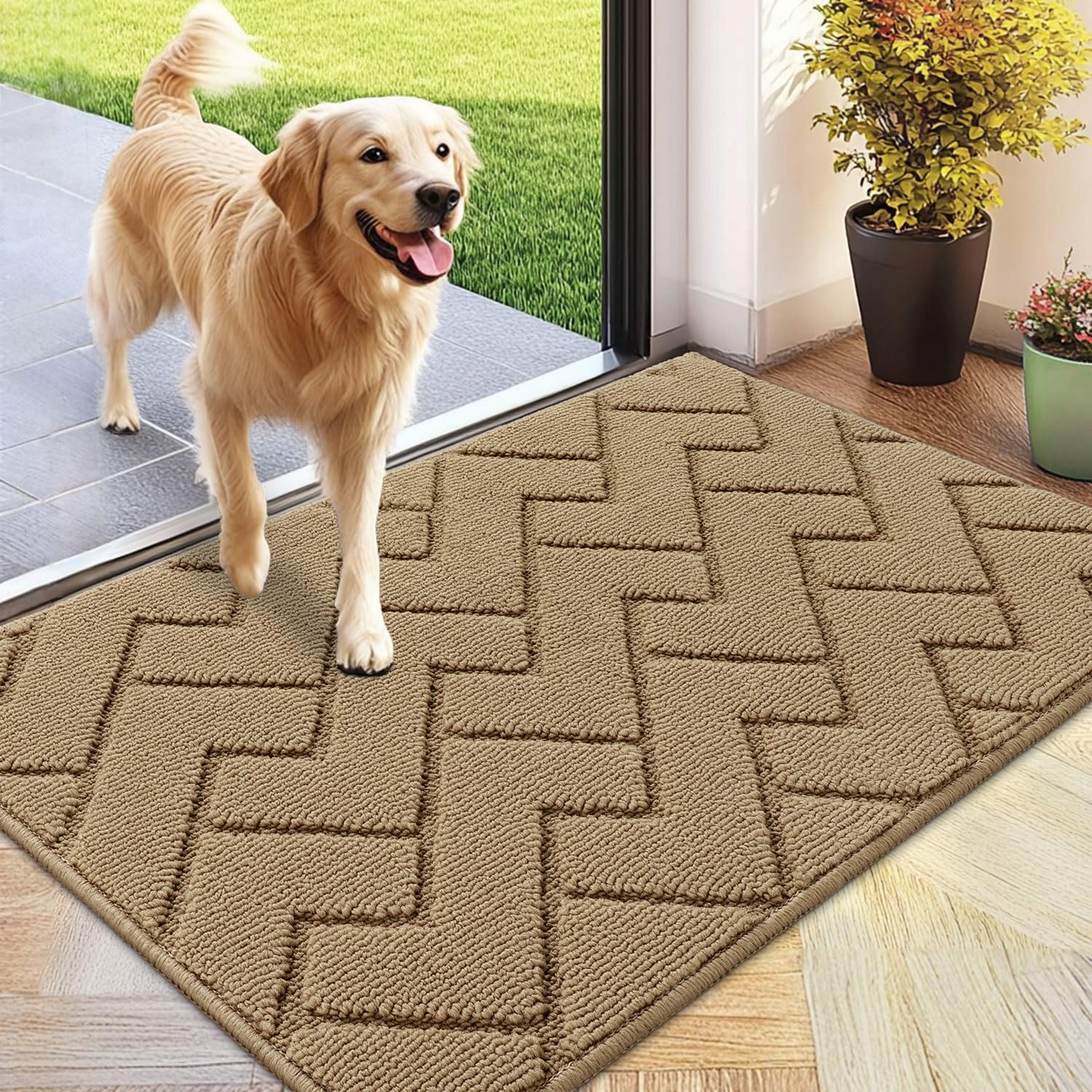 hicorfe Indoor Doormat,Front Back Door Mat Rubber Backing Non Slip Door ...