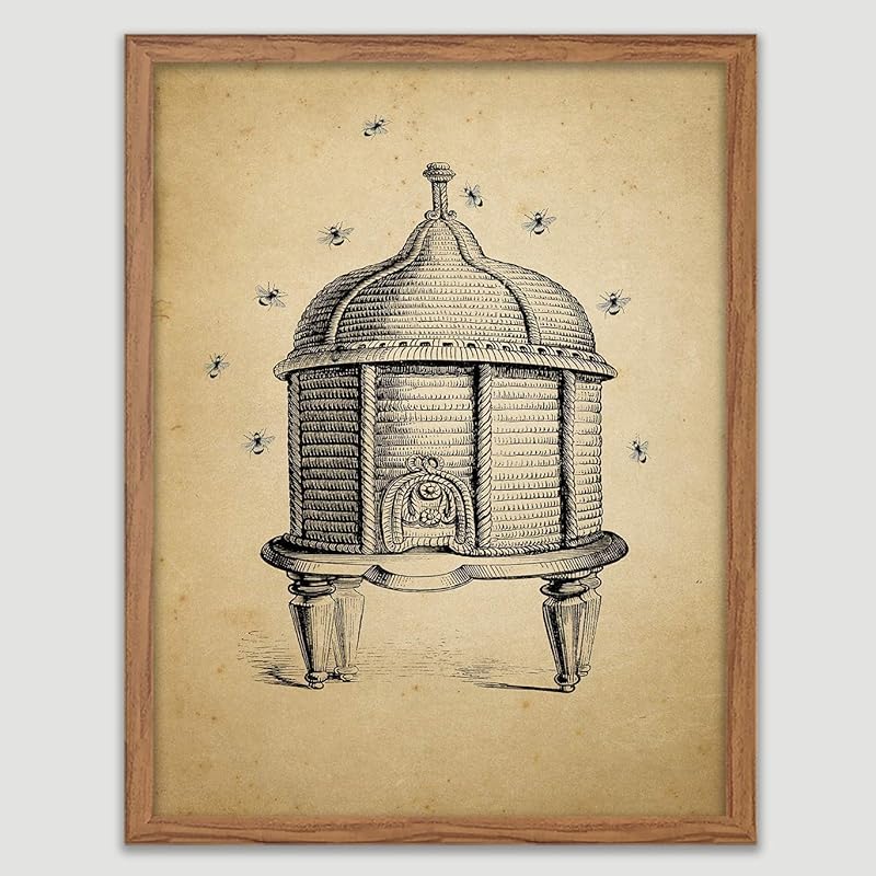 Amazon.com: Antique Beehive Poster Bee Hive Art Print Bee Honey Art ...