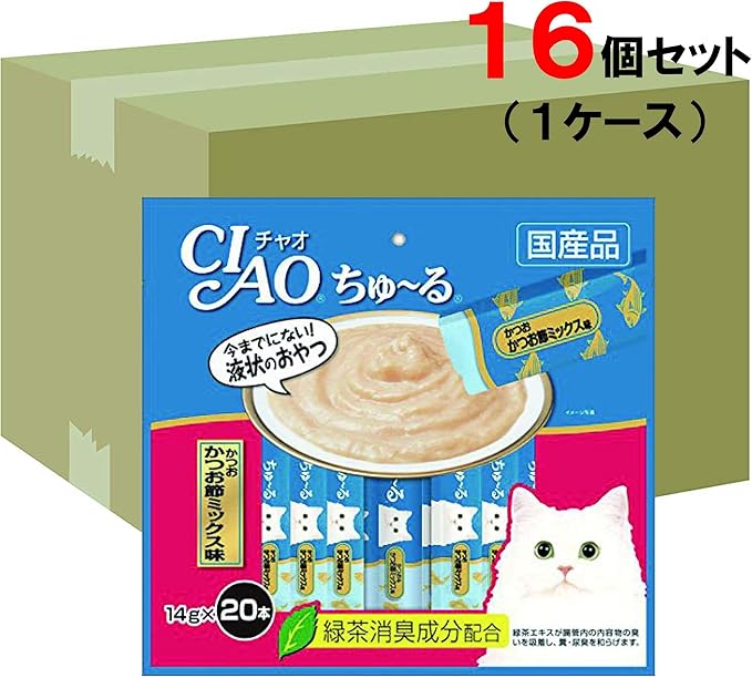 Amazon | CIAO ちゅ～る かつお かつお節ミックス味 14g 20本入り × 16個セット ちゅーる | チャオ (CIAO) | お菓子・スナック 通販