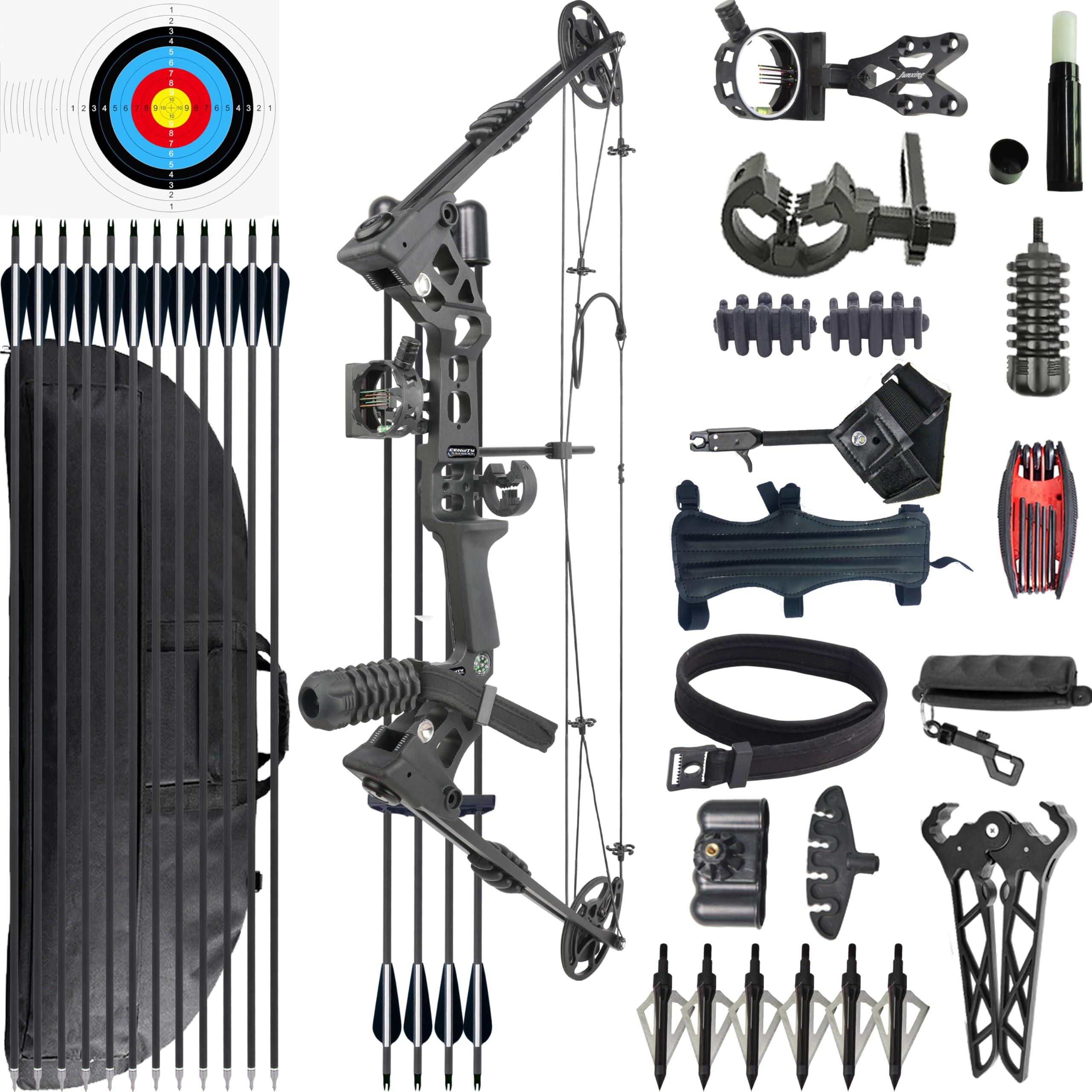 CENWTY Archery Compound Bow Set 20-70 LBS, Draw Length 24"-30", up to ...