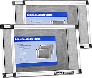 Yoochee 2 Pack Expandable Window Screen, Adjustable Window Screen - Replacement Window Screens ...