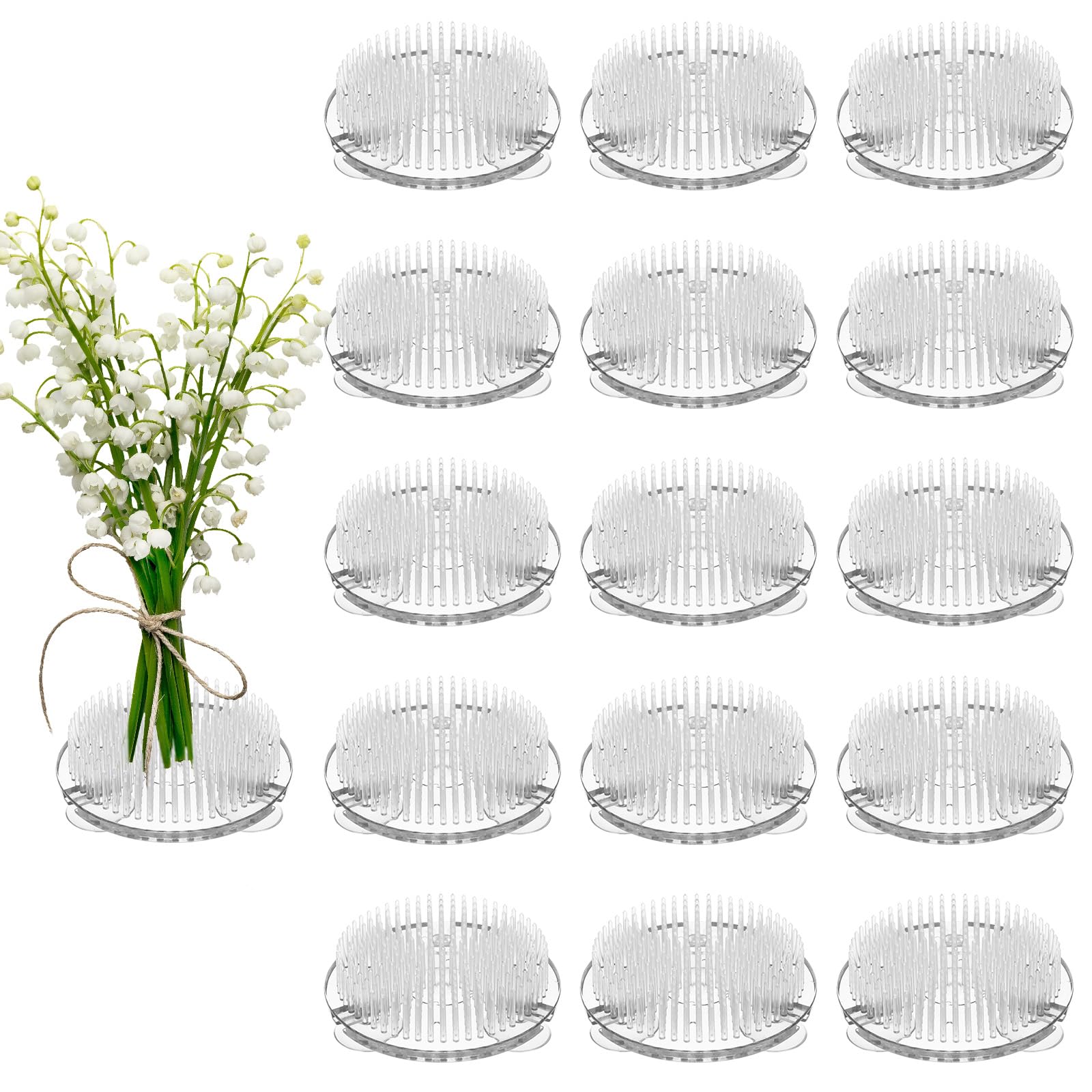 MBAIYO 16 Pieces Plastic Flower Frogs, Clear Floral Grid for Vase ...