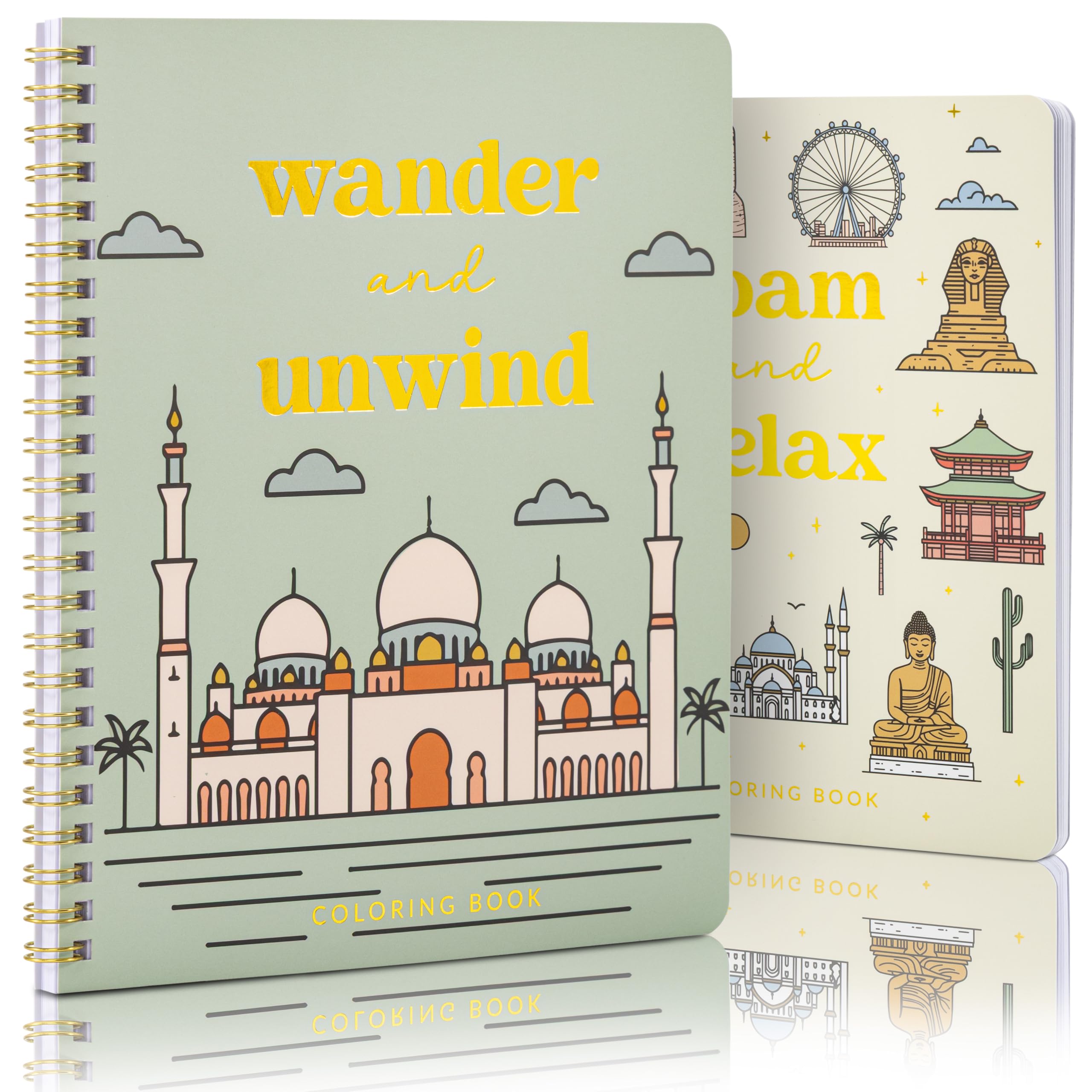 Beautiful Adult Coloring Book Set of 2 for Relaxation - Inspirational ...