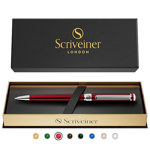 Scriveiner Deep Crimson Ballpoint Pen - Stunning Red Lacquer Luxury Pen ...