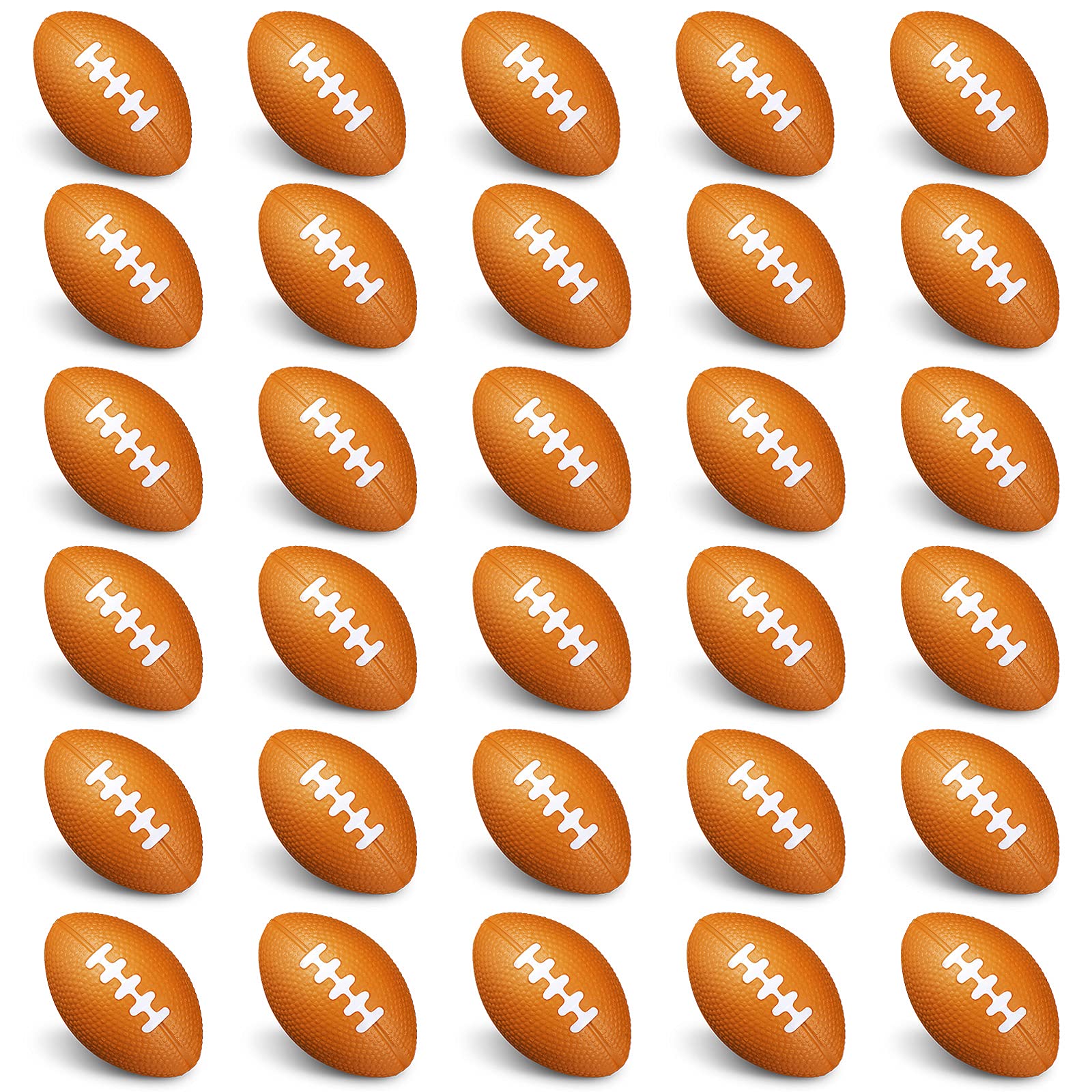30 Packs XTRA-Mini Football Sports Stress Ball Brown Foam Sports Ball ...