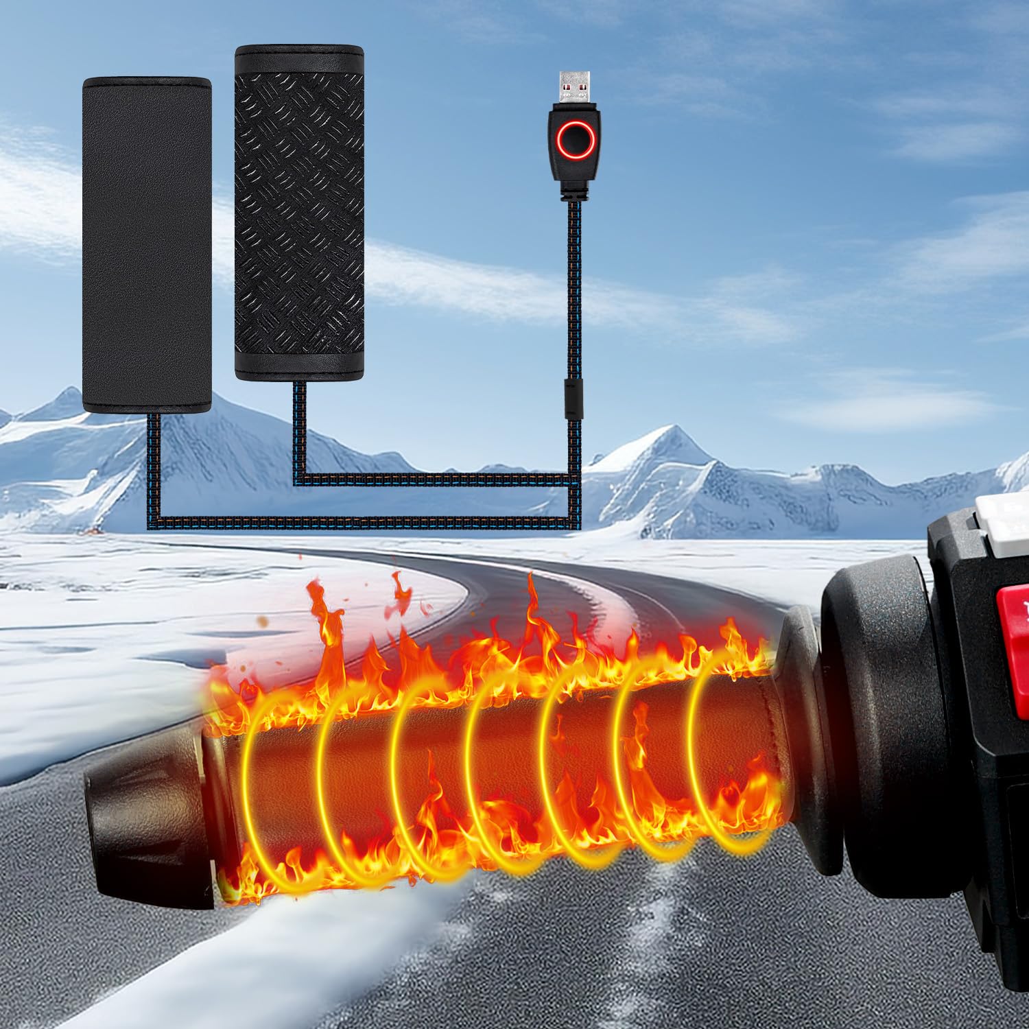 Mua Grip Heater for Motorcycles, USB Grip Heater, Wrap Around Fast, 3 ...
