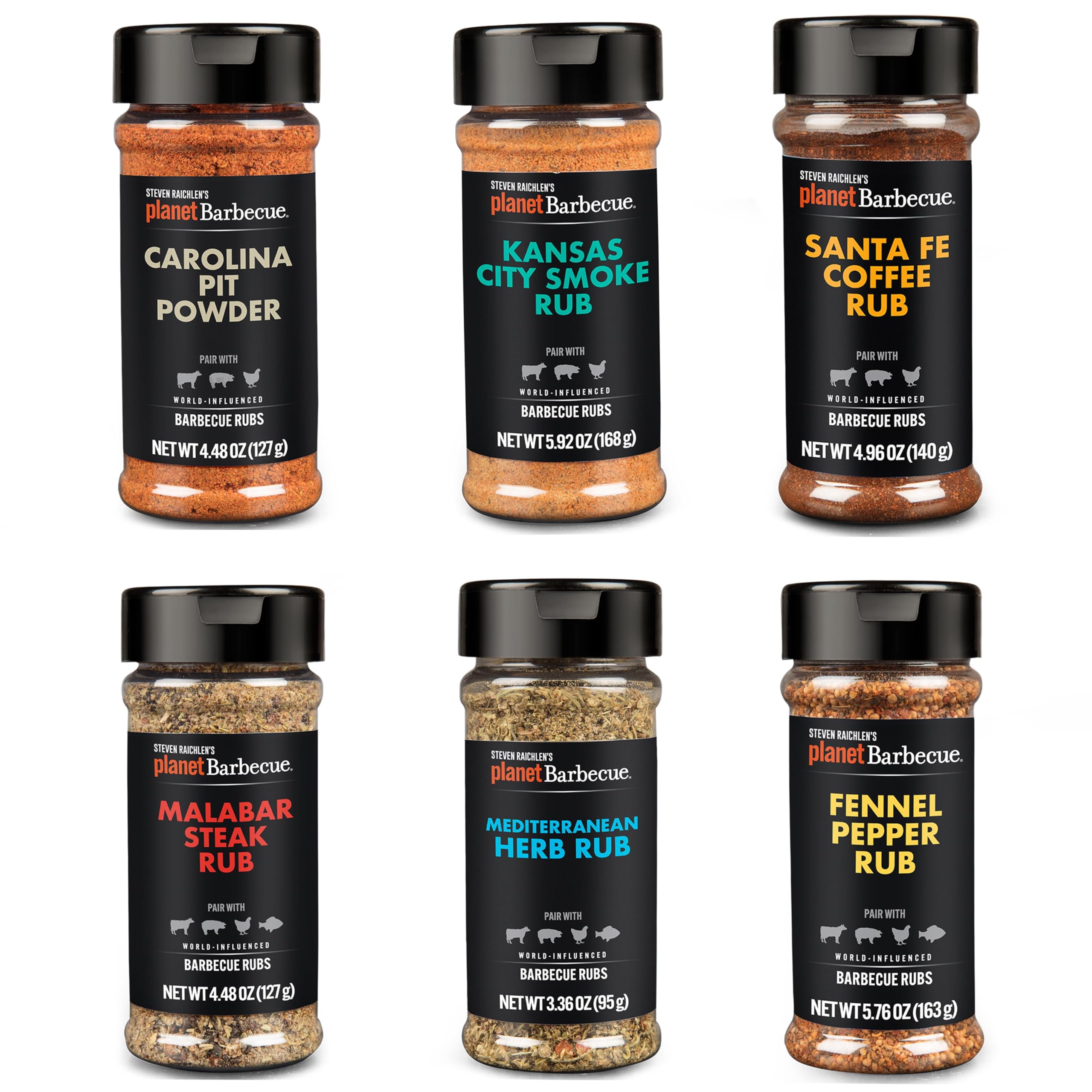 Mua Steven Raichlen's Planet Barbecue Gourmet BBQ Rubs & Spices 6 Pack ...