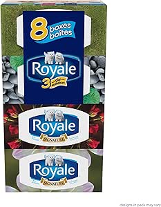 Royale 3 Ply Facial Tissue, Soft & Strong, 8 Tissue Boxes, 72 Tissues ...