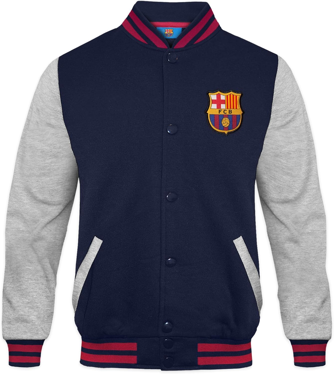 FC Barcelona Official Football Gift Boys Retro Varsity Baseball Jacket ...