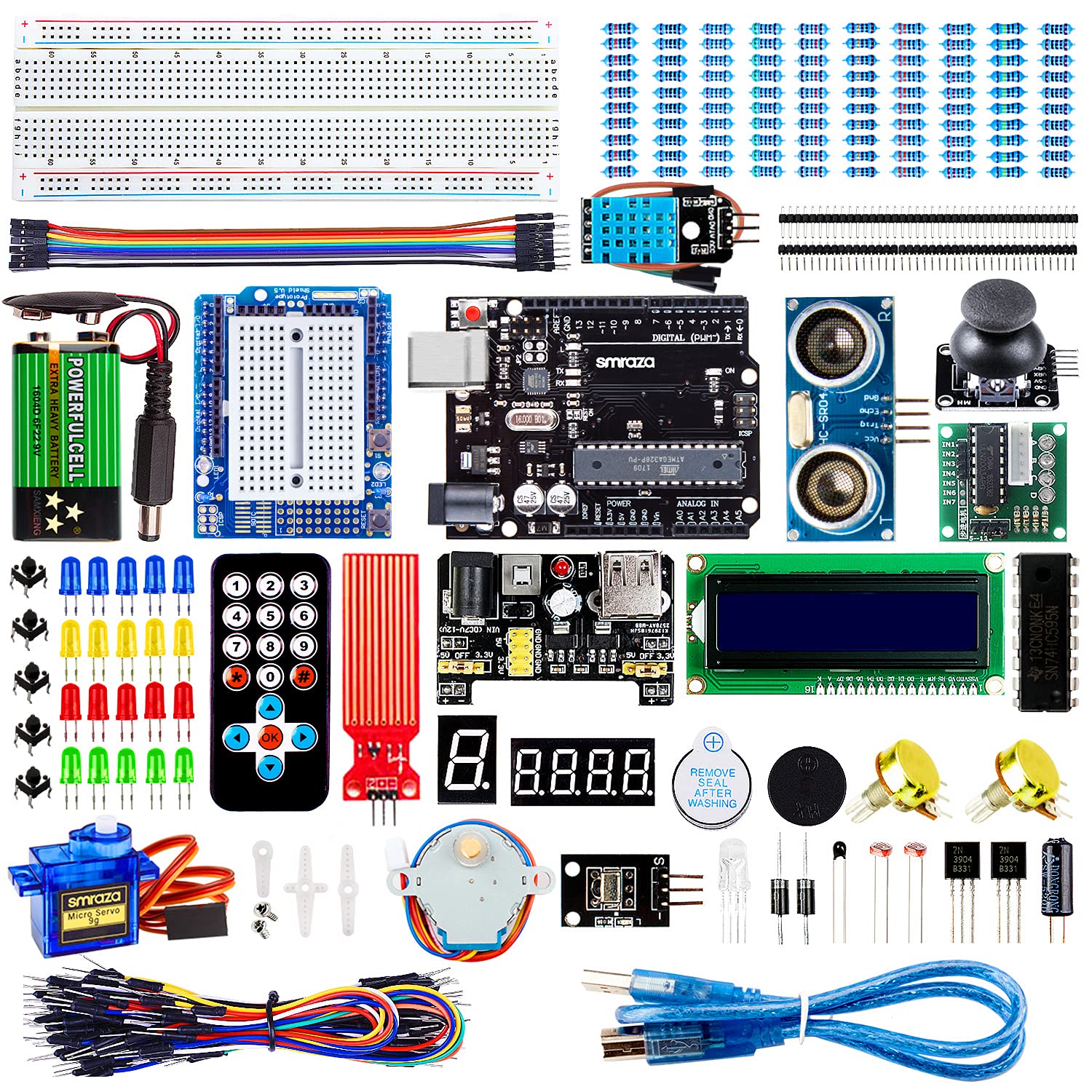 Mua Super Starter Kit Project Kit with Breadboard, Power Supply, Jumper Wires, Resistors, LED ...