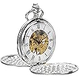 Amazon.com: ShoppeWatch Men's Pocket Watch with Chain | Vintage Hand ...